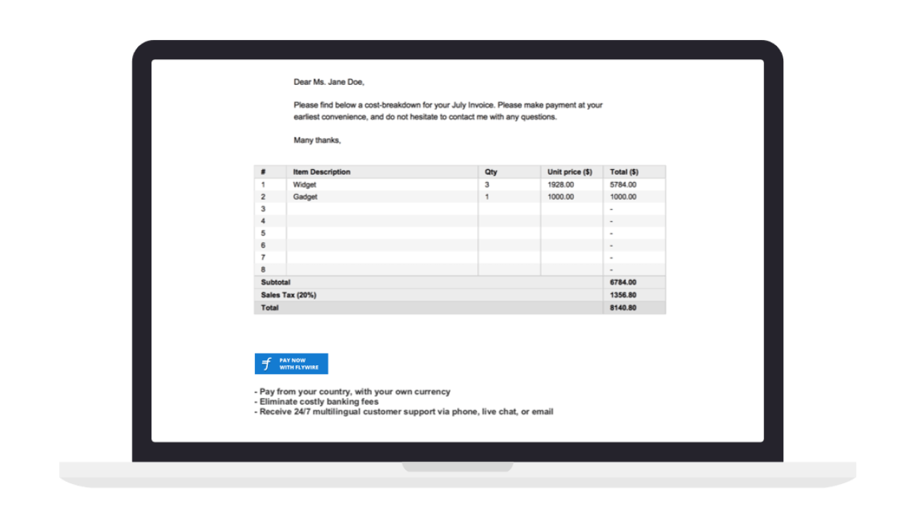 How to Pay a Business With Flywire | Flywire
